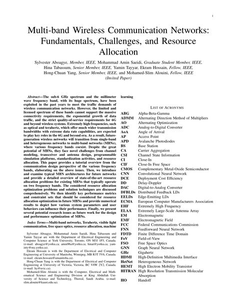 Pdf Multi Band Wireless Communication Networks Fundamentals Challenges And Resource Allocation