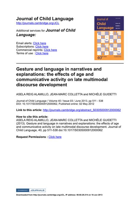 pdf gesture and language in narratives and explanations the effects