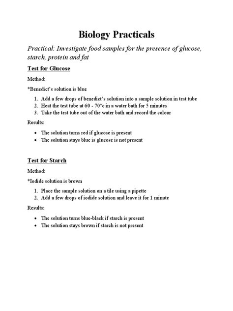 Biology Practicals Pdf