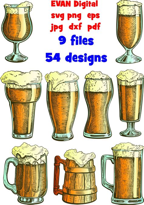 Beer Glass Svg Png Dxf Eps Pdf  Personalized Digital Etsy