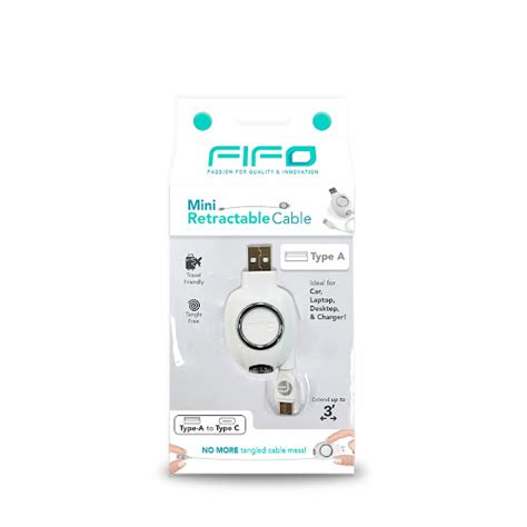Mini Cargador Fifo Para Carro Retractil Cable Usb A Tipo C X 1 Und
