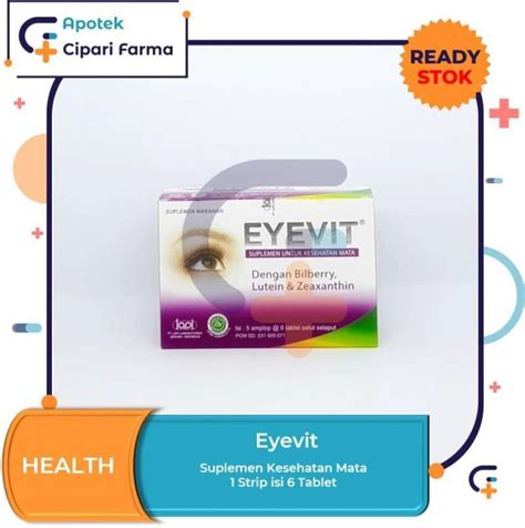 Jual Eyevit Tablet Vitamin Untuk Kesehatan Mata 1 Strip Isi 6 Tablet Di