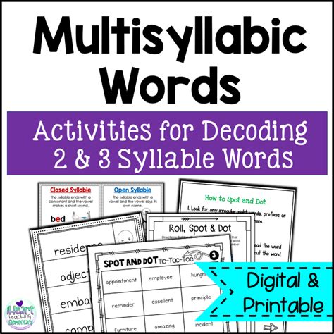 3 Ideas For How To Teach Multisyllabic Words Decoding With Limited Time