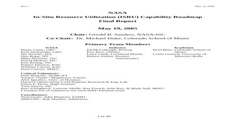 Pdf Nasa In Situ Resource Utilization Isru Capability · In Situ