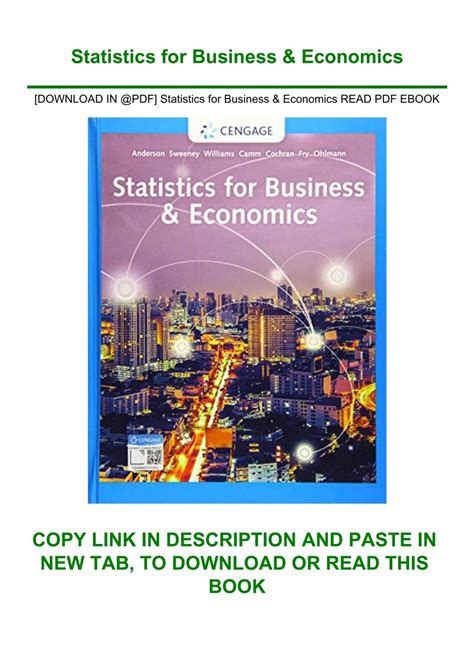 DOWNLOAD IN PDF Statistics For Business Economics READ PDF EBOOK