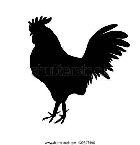 Rooster Cock Symbol Hand Drawing Black Stock Vector Royalty Free