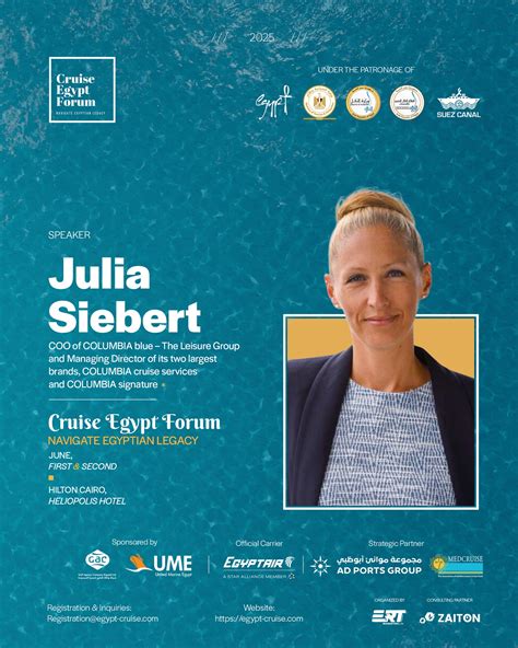 Cruise Were Thrilled To Welcome Julia Siebert To The Stage At Cruise Egypt Forum As Coo Of