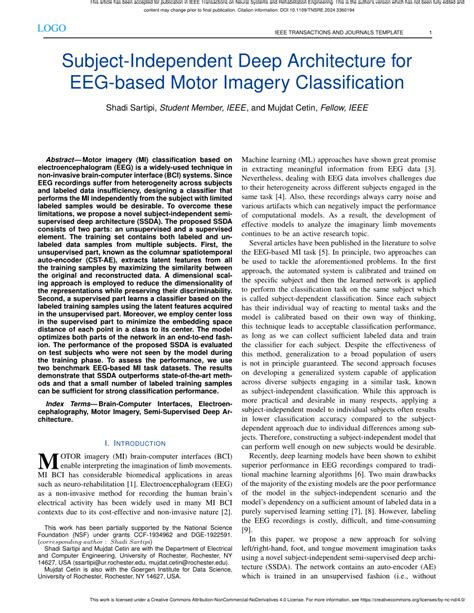 Pdf Subject Independent Deep Architecture For Eeg Based Motor Imagery