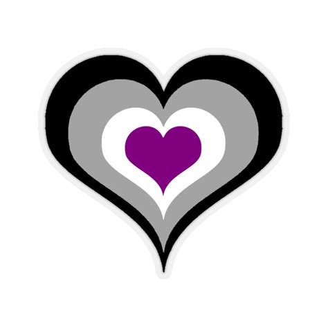 Asexual Heart With Asexual Flag Colors Sticker Asexual Flag Etsy