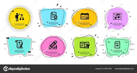 Algorithm Certificate And Edit Statistics Icons Set Creative Painting