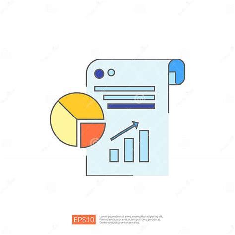 A Colorful Icon Of A Document With A Pie Chart And Bar Graph Representing Data Analysis