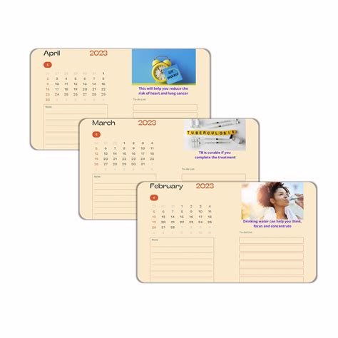 2023 Printable Calendar With Health Quotes Office Calendar Etsy