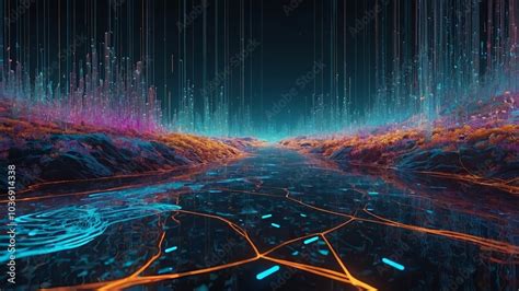 an abstract representation of ai algorithms in action illuminated by