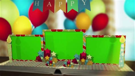 green screen graphics happy birthday pop up photo template hd1080p