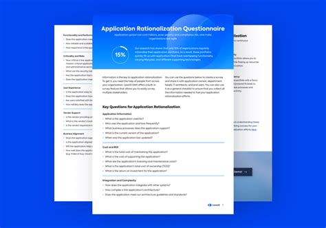 Application Rationalization Questionnaire Faqs And Template Leanix