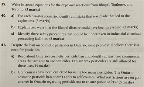 Solved 39 Write Balanced Equations For The Explosive