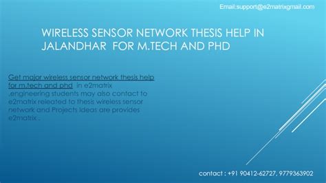 latest wireless sensor network thesis help and research guidance