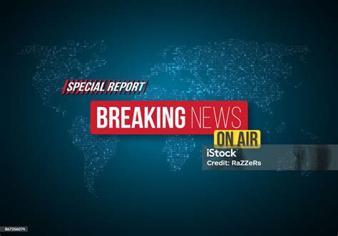Vector Breaking News Banner Template Desain Berita Siaran Di Latar