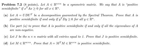 Problem 72 8 Points Let A∈rn×n Be A Symmetric
