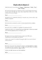 High Babe Cliques Definition ESL Worksheet By Mrs Sicot
