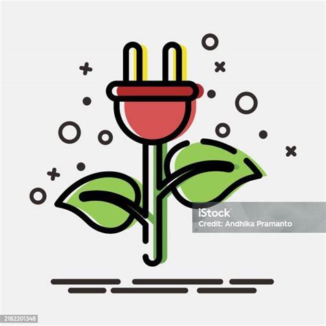 아이콘 플러그 모양의 식물입니다 생태 및 환경 요소 Mbe 스타일의 아이콘입니다 인쇄물 포스터 로고 인포그래픽 등에 적합합니다 0명에 대한 스톡 벡터 아트 및 기타 이미지