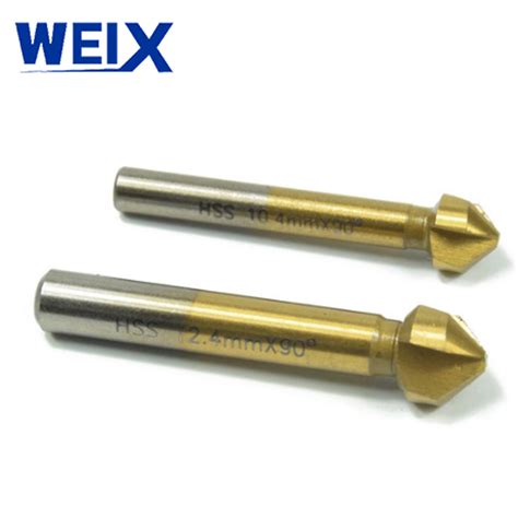 Weix Tin Coating 3 Flute 90 Degree Hss Chamfering End Mill Countersink Drill Bit China Din335c