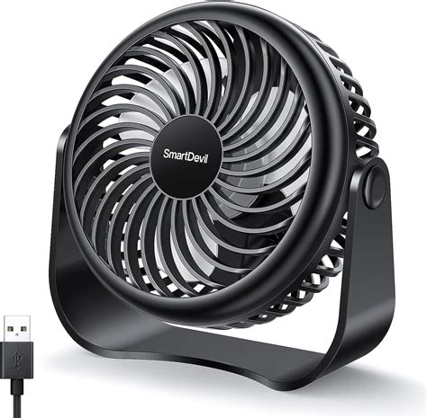 Smartdevil Usb Desk Fan 3 Speeds Portable Mini Desktop Fan 360° Adj