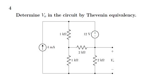 Solved Determine Vo In The Circuit By Thevenin Chegg Com