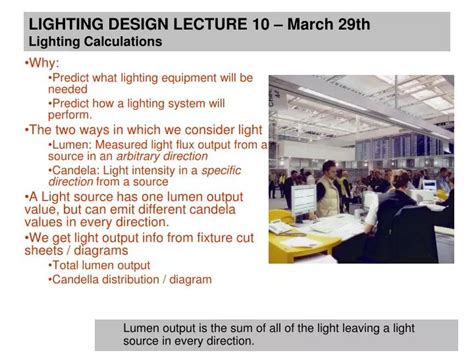 PPT LIGHTING DESIGN LECTURE March Th Lighting Calculations PowerPoint Presentation ID