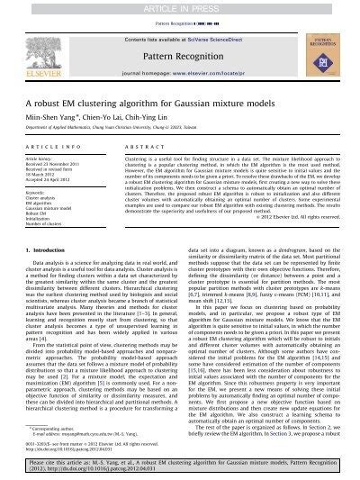 A Robust Em Clustering Algorithm For Gaussian Mixture Models