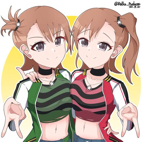 Masaüstü Anime Girls The Email Protected Futami Ami Futami Mami Long Sleeves Esmer