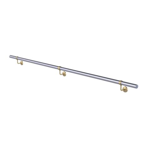 Stainless Steel Stair Handrail Kit 24m X 40mm With Brass Brackets