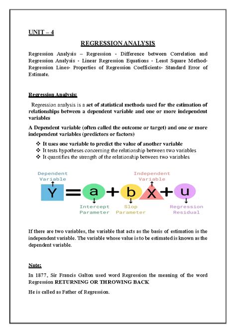 Unit 4 Regression Analysis Unit 4 Regression Analysis Regression