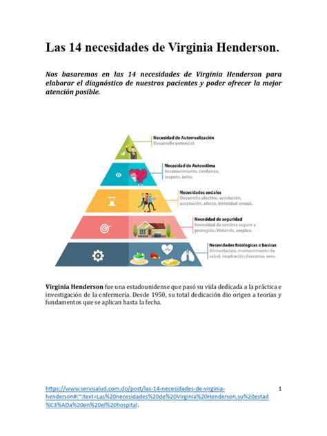 Las 14 Necesidades De Virginia Henderson Pdf
