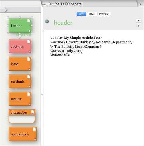 LaTeXport Writing LaTeX Documents Using Tinderbox The Eclectic Light Company