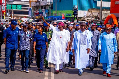 Sanwo Olu Kwara State Gov Abdulrasaq Commissions Red Line Rail Ikeja