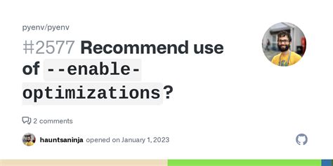recommend use of ` enable optimizations` · issue 2577 · pyenv pyenv