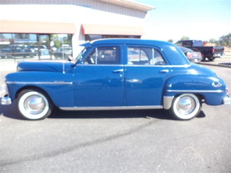 1950 Plymouth Deluxe Blue 4 Door Sedan For Sale