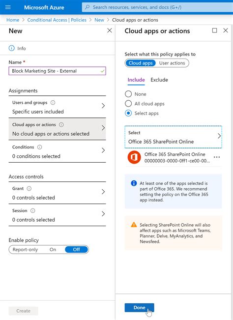Sitecollection Access Block Conditional Access M365 And Azure