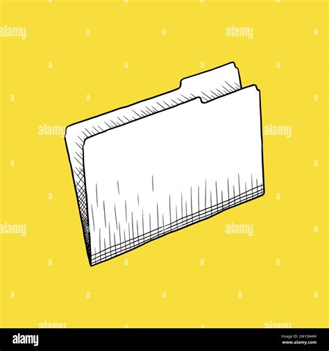 Folder Icon Office Concept Sketch And Vintage Vector Illustration