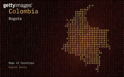 Colombia Map Shown In Binary Code Pattern Tsmc Green Matrix Numbers