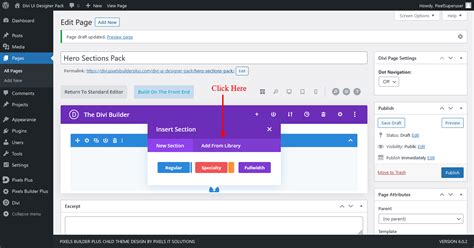 divi hero sections imports using divi library option divi documentation