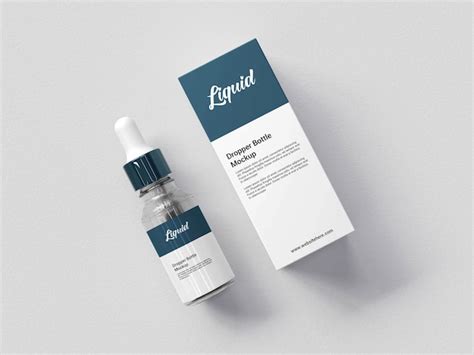 Premium Psd Psd Clear Glass Dropper Bottle Mockup With Box