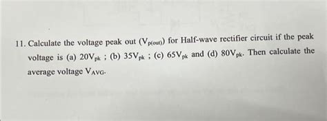Solved Calculate The Voltage Peak Out Vp Out For Chegg Com