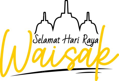 Texto De Letras De Hari Raya Waisak Tri Suci Con Silueta De Buda Png