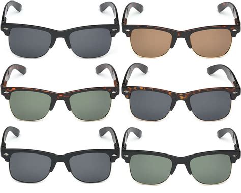 Large Polarized Half Frame Retro Vintage Glasses Mens Sunglasses Etsy