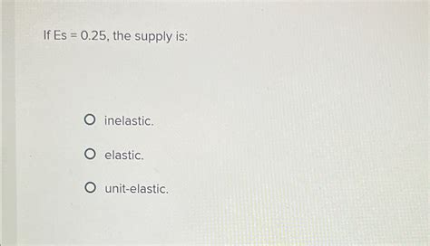 Solved If Es 0 25 ﻿the Supply