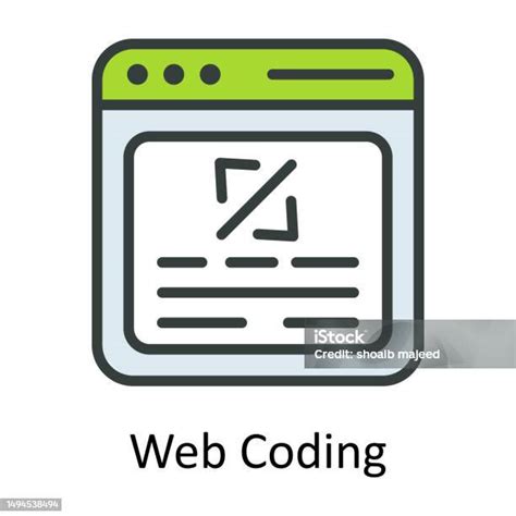 Web Coding Vektor Isi Garis Besar Ikon Desain Ilustrasi Simbol Antarmuka Pengguna Pada Latar