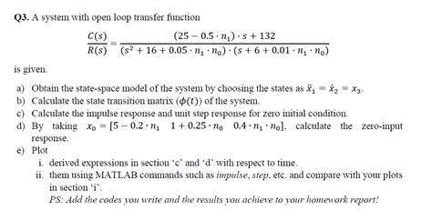 Q A System With Open Loop Transfer Function Chegg