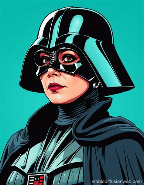 Leia As Darth Vader With Teal Flat Background Stable Diffusion Online